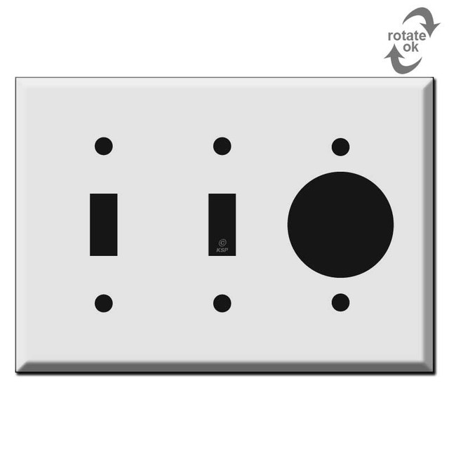 2 Toggle + 20A 30A TL Single Outlet Cover Plates | Kyle Switch Plates