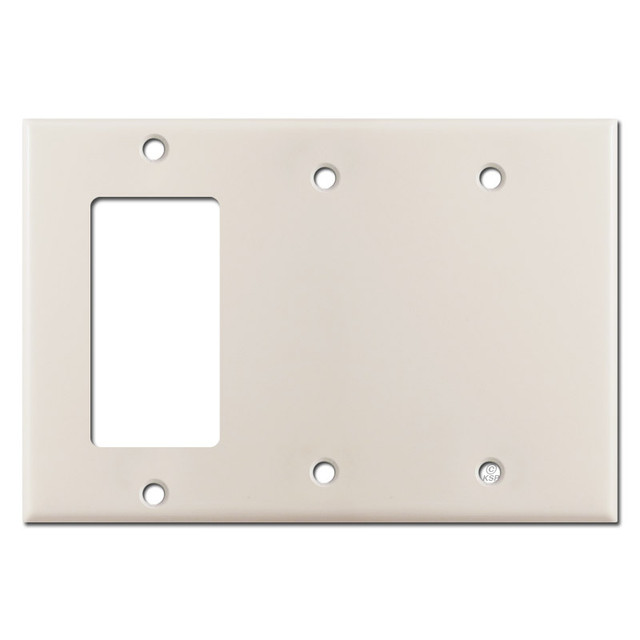 1 Decora Rocker & 2 Blank Wall Switch Plates - Light Almond