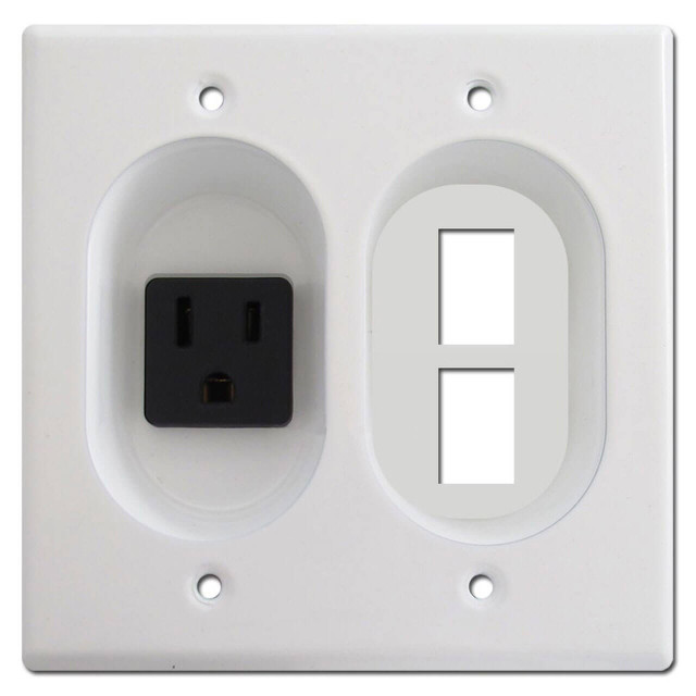 Recessed Outlet Receptacles, Deep Outlets for Flat Panel TV or Monitor