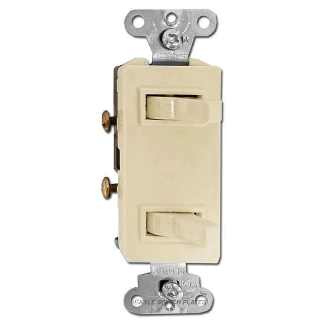 Ivory Combo Duplex Outlet and Toggle Switches | Kyle Switch Plates