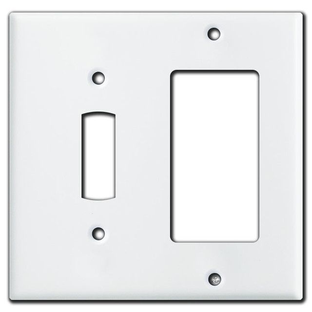 Combo Older Wide Toggle Switch and Decor Cover Plates - White | Kyle