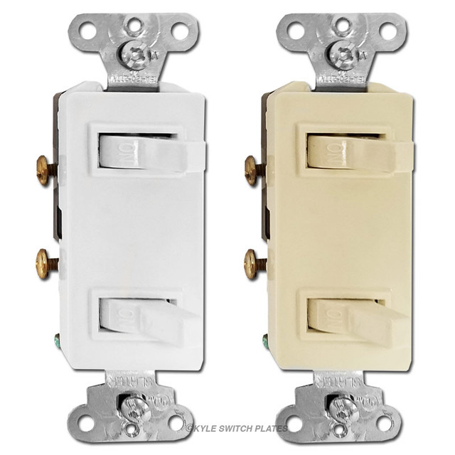 Leviton Duplex Stacked 3 Way Horizontal Toggle Light Switches 5243