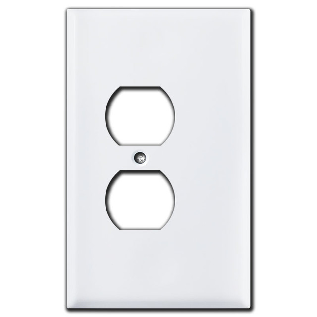 Half Narrow Oversized Duplex Outlet Cover Plates 3/8'' Trim