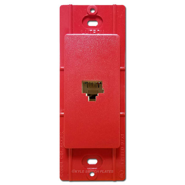 Satin Red Phone Jack Wall Plate Insert - Lutron Hot