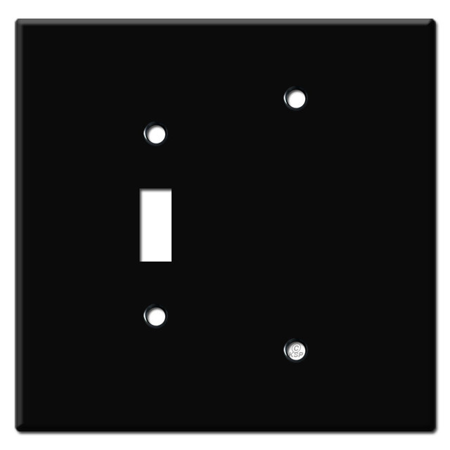 Jumbo Toggle Blank Light Switch Cover - Black | Kyle Switch Plates