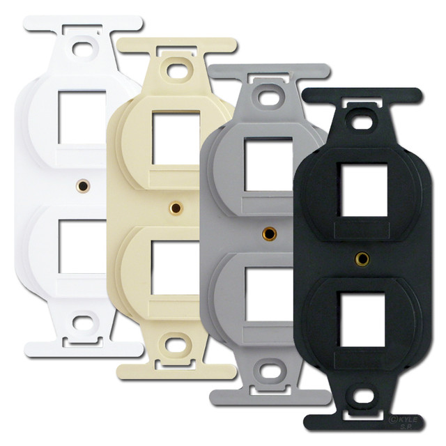 Leviton Duplex Outlet Insert with 2 QuickPort Jack Openings 41087