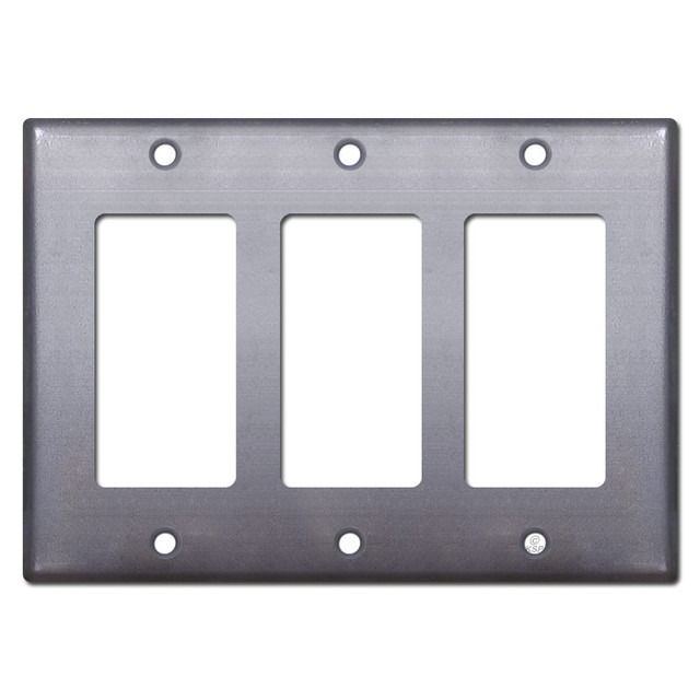3 Toggle Switch Plate - Raw Steel Paintable | Kyle Switch Plates