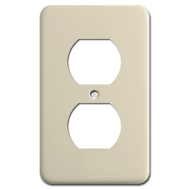 Extra Deep 9/16" Duplex Electrical Receptacle Cover - Ivory