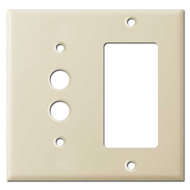 Pushbutton Switch + GFI Electrical Wall Plate - Ivory | Kyle Switch Plates