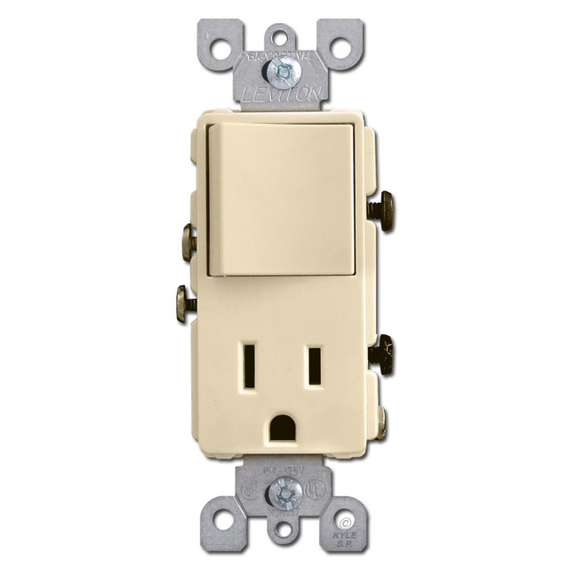 Ivory Combo Switches & Outlets - Stacked Electrical Switch