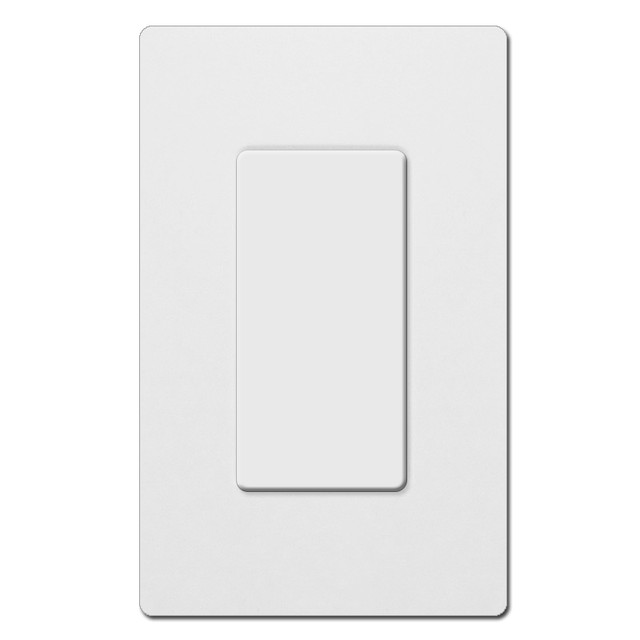1 Toggle Screwless Wall Plate Lutron - White Plastic