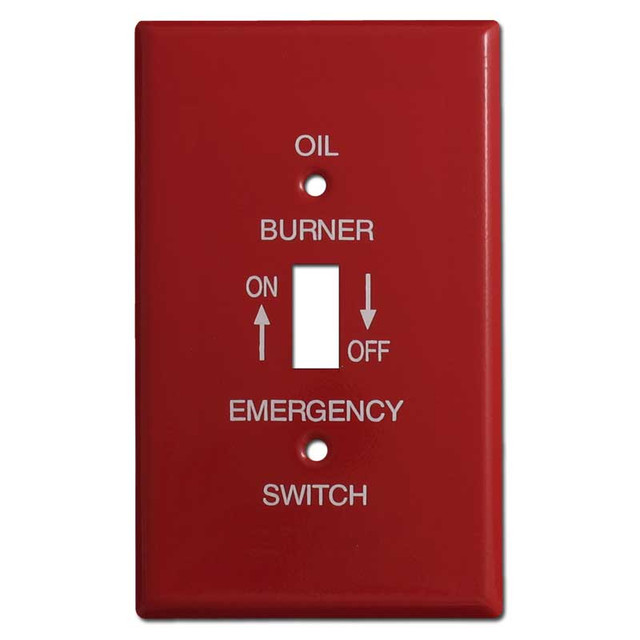 Emergency Switch Plate, Red Gas & Oil Burner Cover, GFCI Outlet Plates