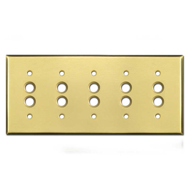 5 Gang Push Button Wall Switch Plate Satin Brass Kyle Switch Plates