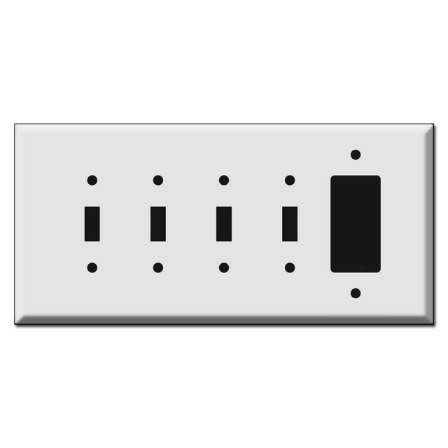 Oversized 5-Gang 4-Toggle 1-Decora Switch Plate Covers | Kyle