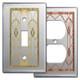 Antique Art Deco Light Switch Wall Plates in Stainless Steel
