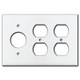 Two Duplex Receptacles and 1.4'' Round Combo Outlet Cover Plates