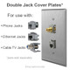 Oversized 2 Telephone Jack Wall Covers - Satin Stainless Steel