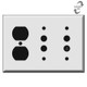 Single Outlet Double Push Button Switch Plate Covers - Black