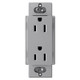 Decor Receptacle Outlet 15A - Gray Lutron Claro | Kyle Switch Plates