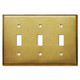 3 Toggle Light Switch Cover - Unlacquered Raw Brass