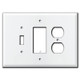 Jumbo Toggle Decora Toggle Wall Plate Cover - White
