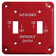 Red Emergency Double Toggle Oil Burner Utility Box Switch Plate