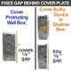 Oversized Outlet Switch Plate Depth Extender Ring - 3 Gang