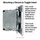 Decorator to Toggle Switch Plate Filler Insert Pass & Seymour 327