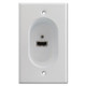Recessed Coax Jack Outlet Cover for Flat TV - White | Kyle Switch Plates