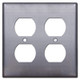 2 Duplex Outlet Cover - Raw Steel Paintable | Kyle Switch Plates