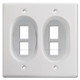 Recessed 2-Gang 4-Port Keystone Data Jack Cover Plates