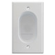 Recessed Coax Jack Outlet Cover for Flat TV - White | Kyle Switch Plates