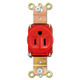Red 15A Single Round Outlet Receptacle | Kyle Switch Plates