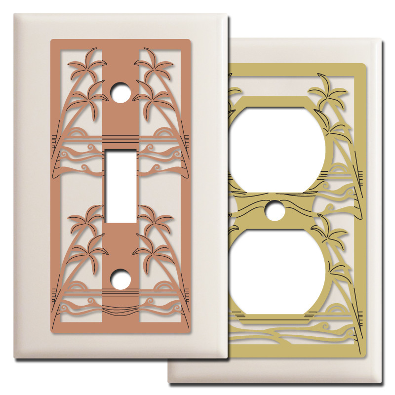 Craftsman Switch Plates in Light Almond - Kyle Design