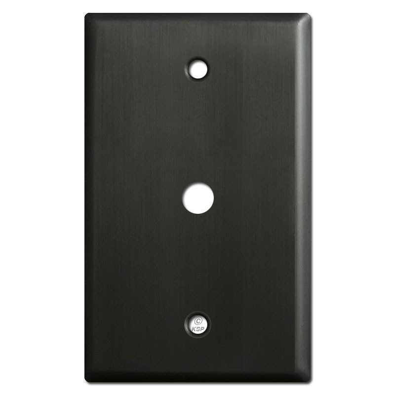 Single Phone Cable Outlet Cover with .625'' Opening - Dark Bronze