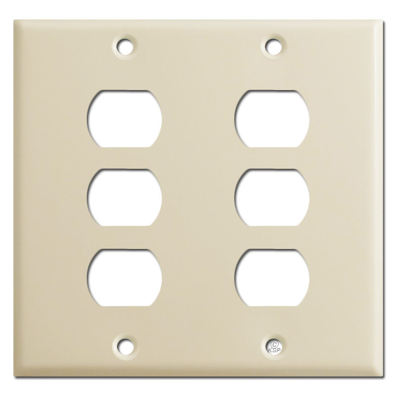 Triple Gang 6 Despard Switch Wall Plate - Ivory | Kyle Switch Plates