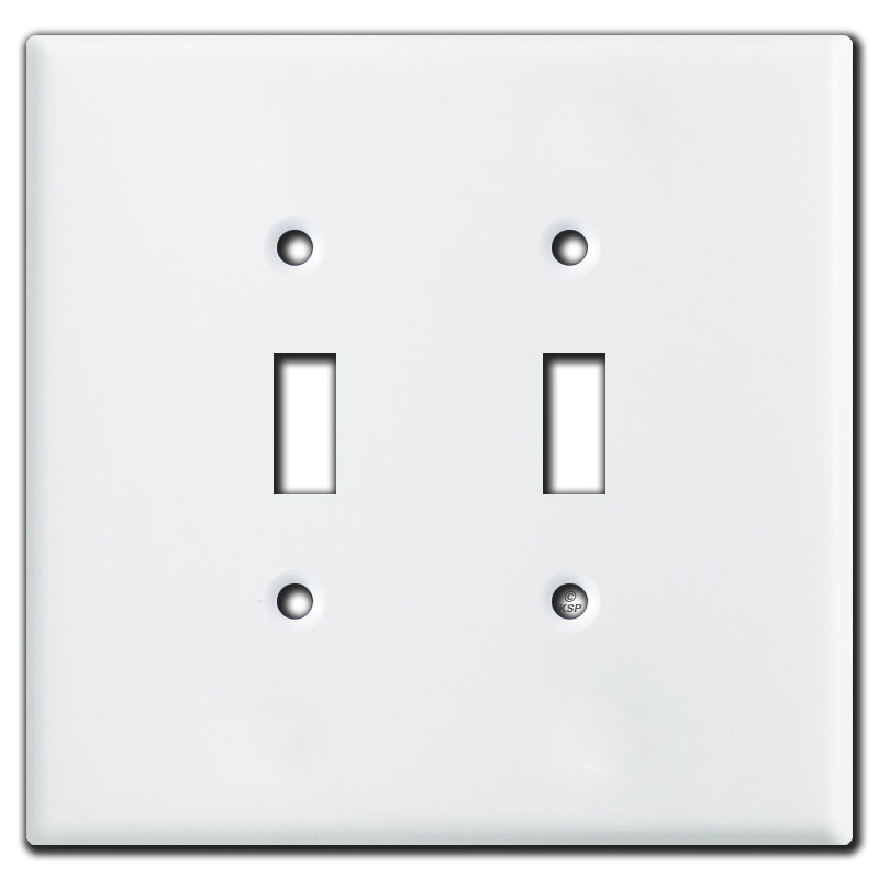 Oversized 2 Toggle Light Switch Plates - White | Kyle Switch Plates