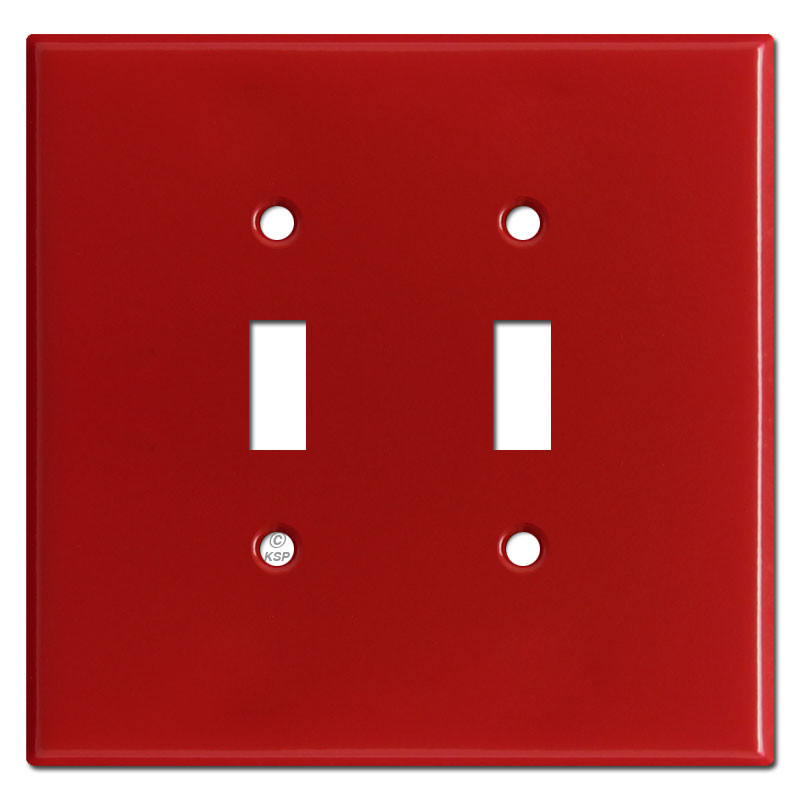 Oversized 2 Gang Toggle Light Switch Plates - Red