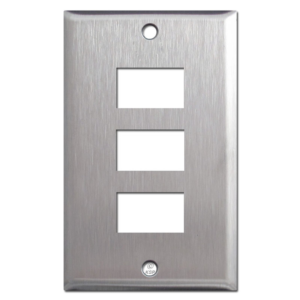 Ge Old Style Low Voltage 3 Switch Wallplates Satin Stainless Steel