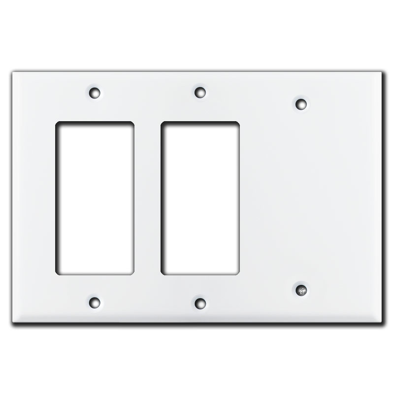 1 GFCI Decora Rocker & 2 Blank Combination Switch Covers - White