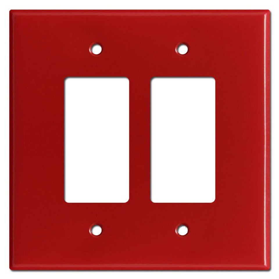 Oversized Double Decora Rocker Light Switch Plates Red