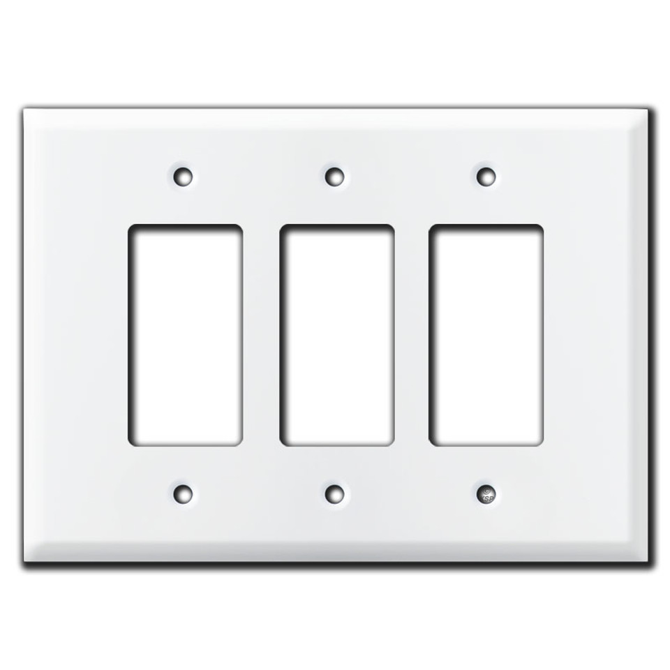White Triple Stacked Combination Decora Rocker Switch