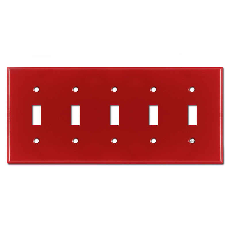 5 Toggle Switch Plates - Red | Kyle Switch Plates