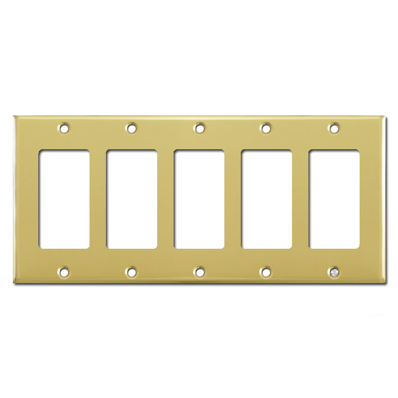 5 Rocker Switch Plates - Polished Brass | Kyle Switch Plates