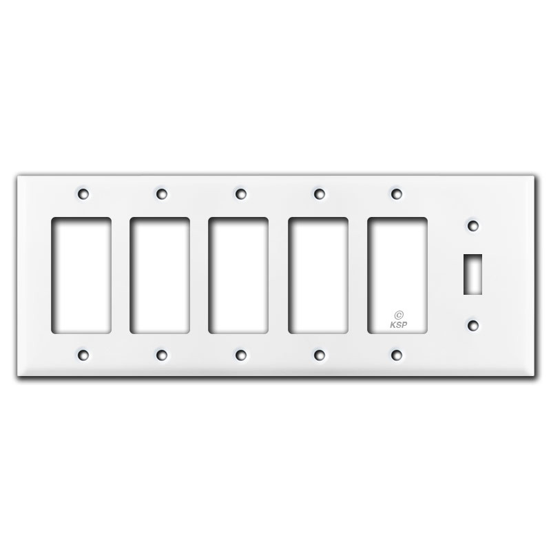 1 Decora Rocker & 3 Blank Switch Wall Plate Covers - White