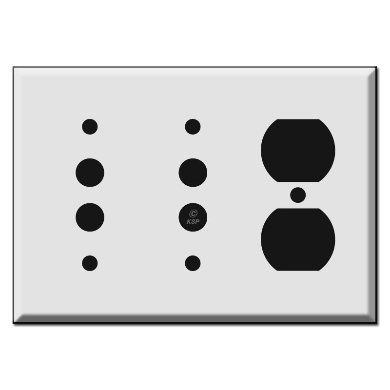 Combo Two Push Button and GFCI Decora Rocker Wall Switch Plates