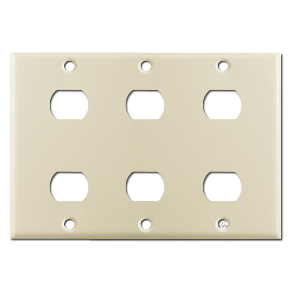 Triple Gang 6 Despard Switch Wall Plate Ivory Kyle Switch Plates
