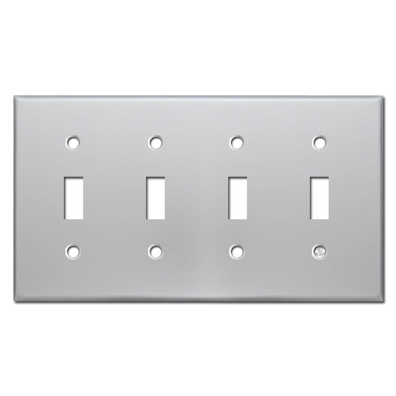2 Toggle Switch Plate - Brushed Aluminum | Kyle Switch Plates