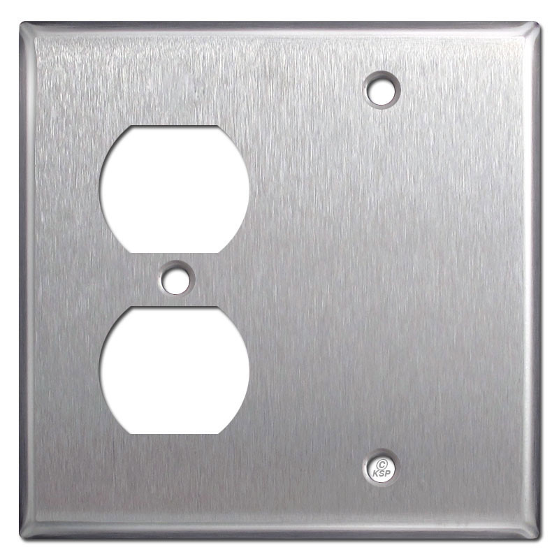 2 Gang Duplex Blank Plate Covers - Spec Grade Stainless Steel