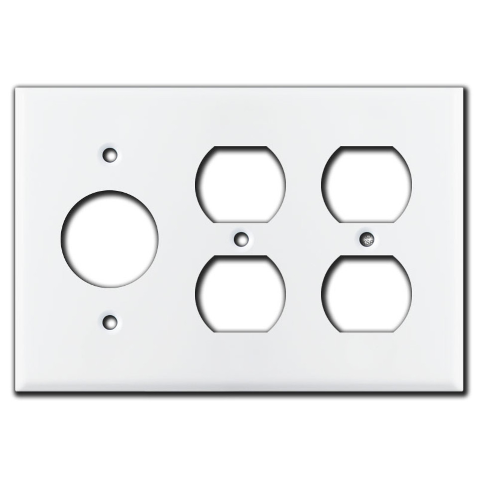 Double Toggle Double Duplex Outlet Combo Switch Wallplates Ivory